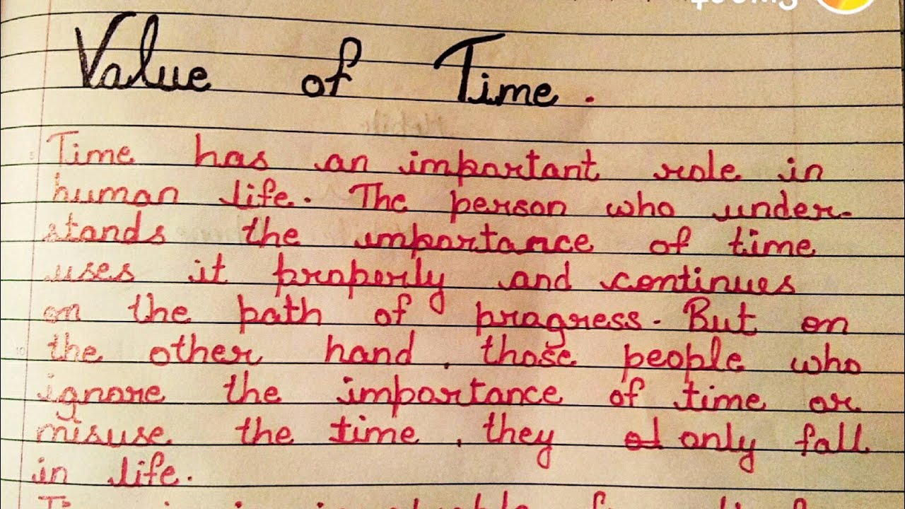 Paragraph on "Value of time" in english.// paragraph writing// learn ...