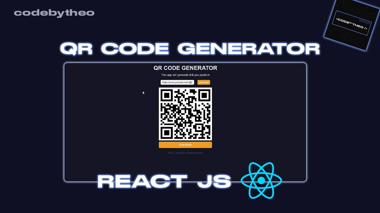 Create Qr Code Generator Using React Js Speed Code Codebytheo Youtube