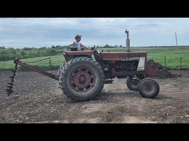 Farmall M With Post Hole Digger Farmall Farmall Tractors Farmall M