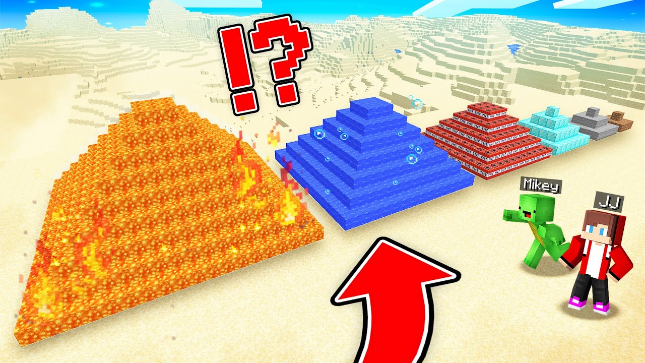 JJ And Mikey Found PYRAMID of ALL SIZES in Minecraft Maizen - YouTube