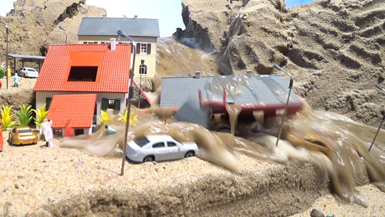 Village Flood Disaster - Diorama Dam Breach - YouTube
