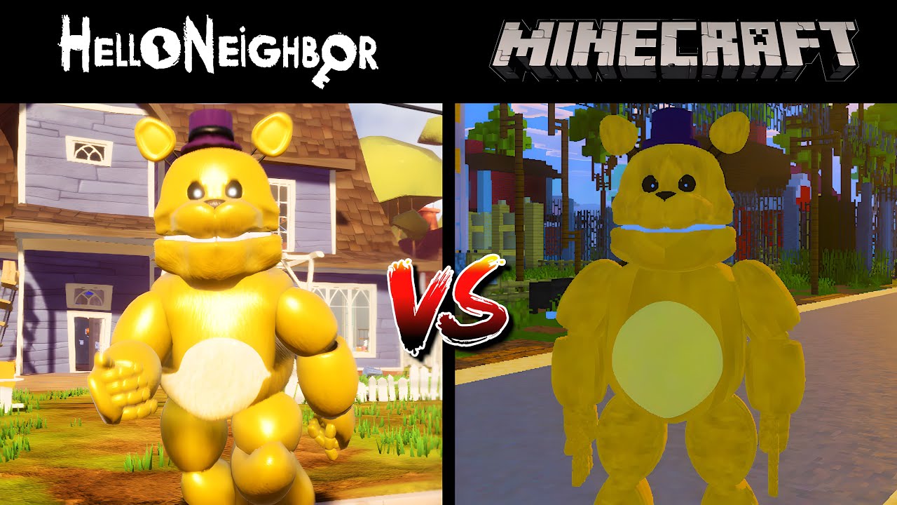 Fredbear in Hello Neighbor vs Fredbear in Minecraft – Full Comparison ...