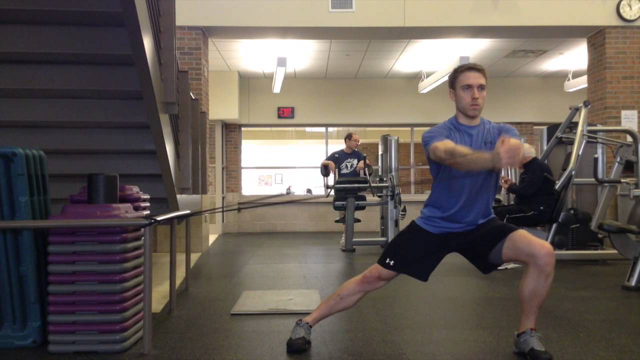 Lateral Lunge Pallof Press with Overhead Reach - YouTube