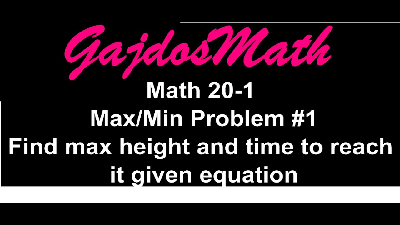 Max/Min Word Problem #1 solved by completing the square - YouTube
