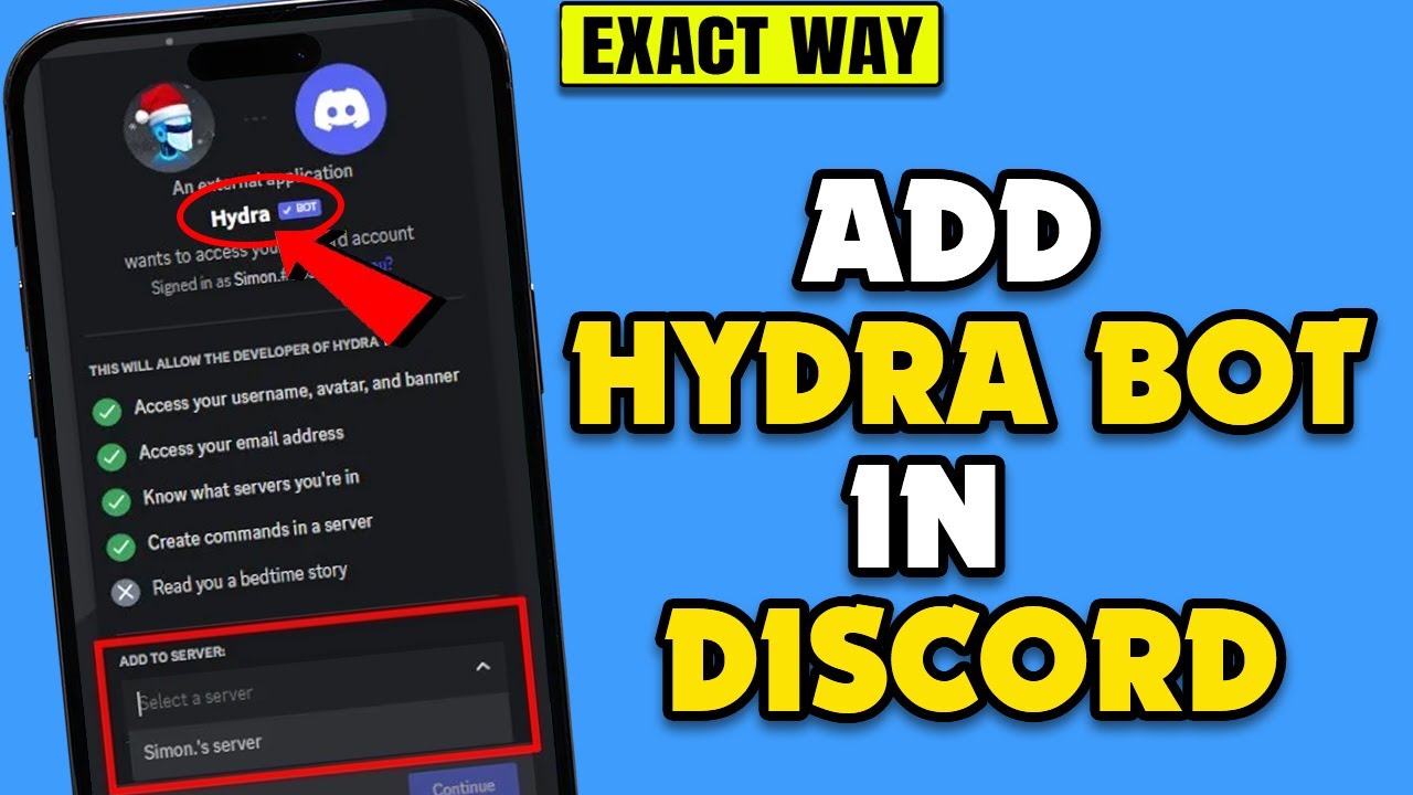 Add Hydra Discord Bot [Mobile] - YouTube