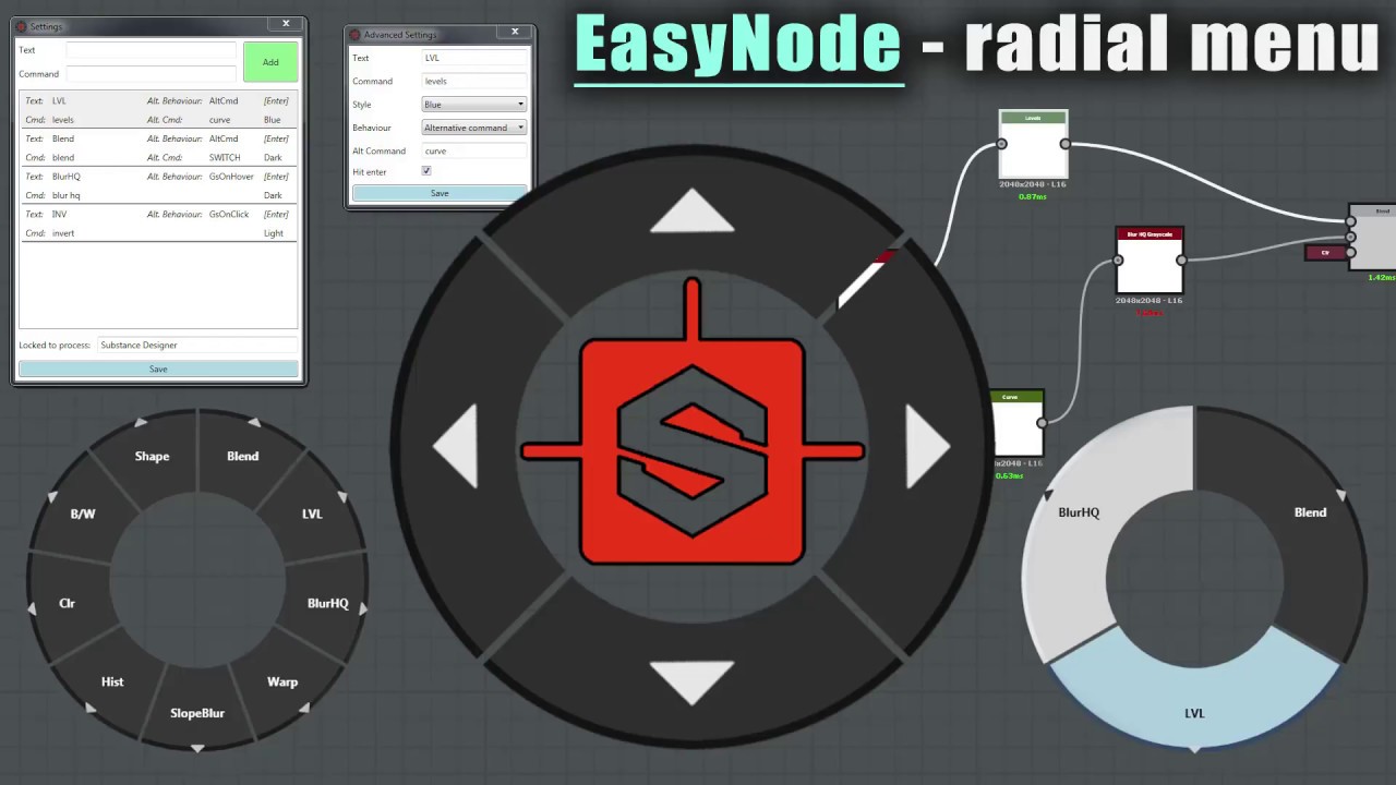 EasyNode - Radial Menu for Substance Designer - YouTube
