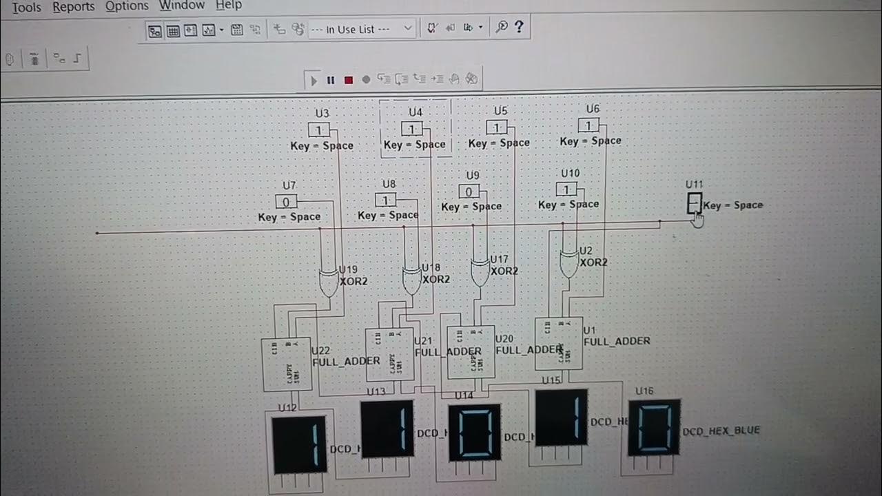 implement a 4 bit adder/subtractor using full adder and xor gate - YouTube