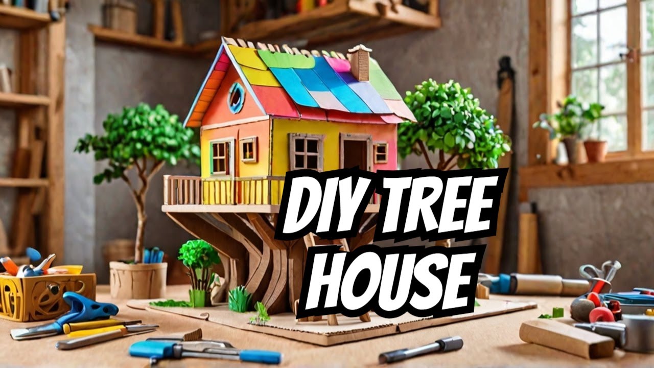 How to make tree house | Tree house craft | diy card board house #diy # ...
