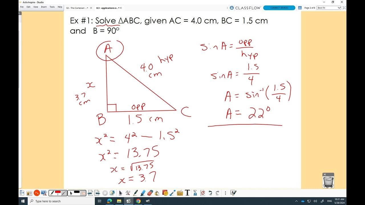 Video Lesson: Applications of Trigonometry, Solving Right Triangle ...