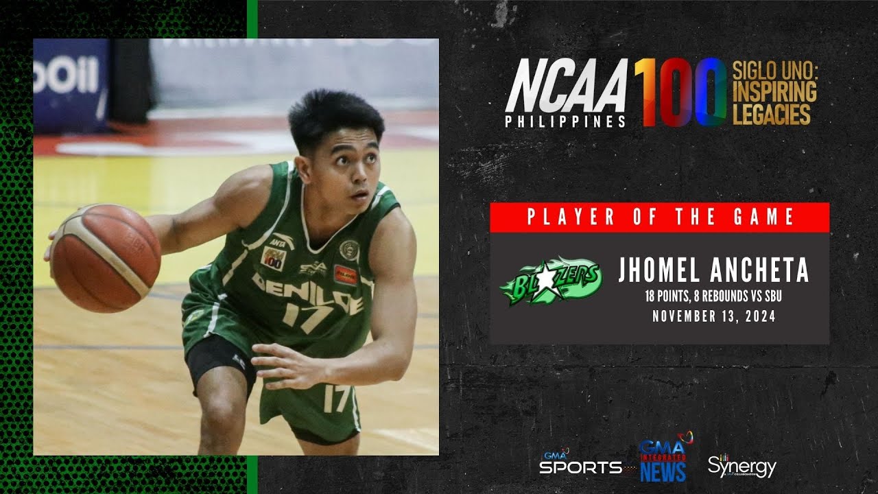 Player of the Game - Jhomel Ancheta vs San Beda | NCAA Season 100 - YouTube