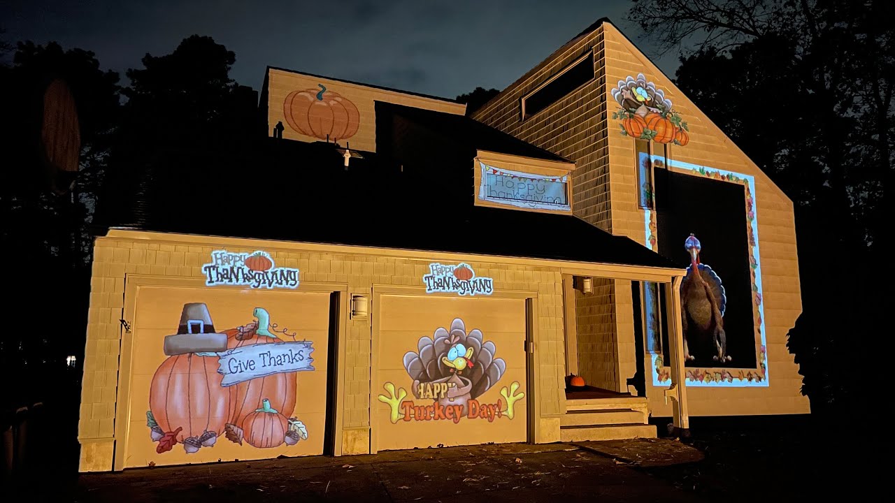Luxedo Thanksgiving house projection - YouTube