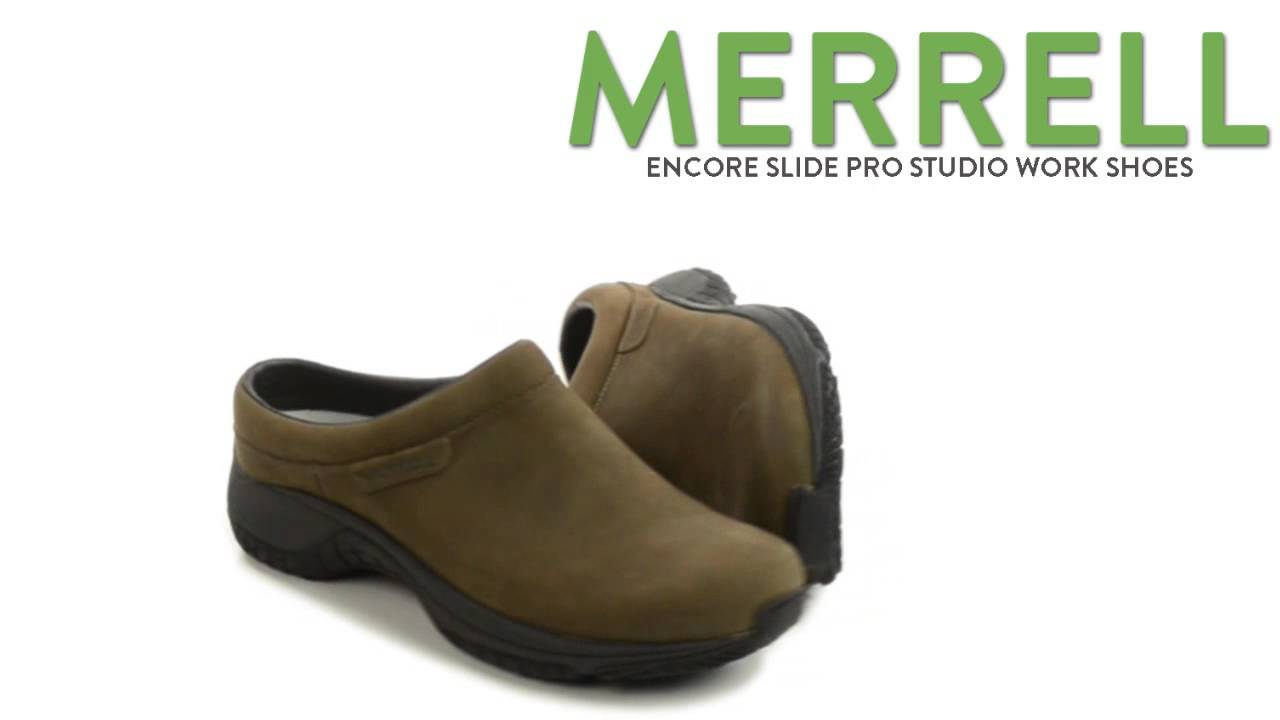Merrell Encore Slide Pro Studio Work Shoes - Slip Resistant, Nubuck ...