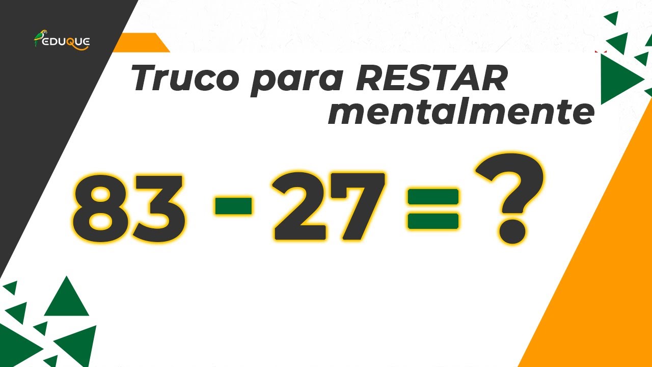 😎 Truco para restar mentalmente y en segundos - YouTube