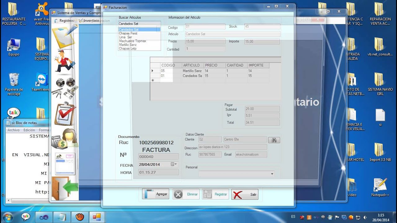 Codigo fuente sistema de facturacion visual studio - YouTube