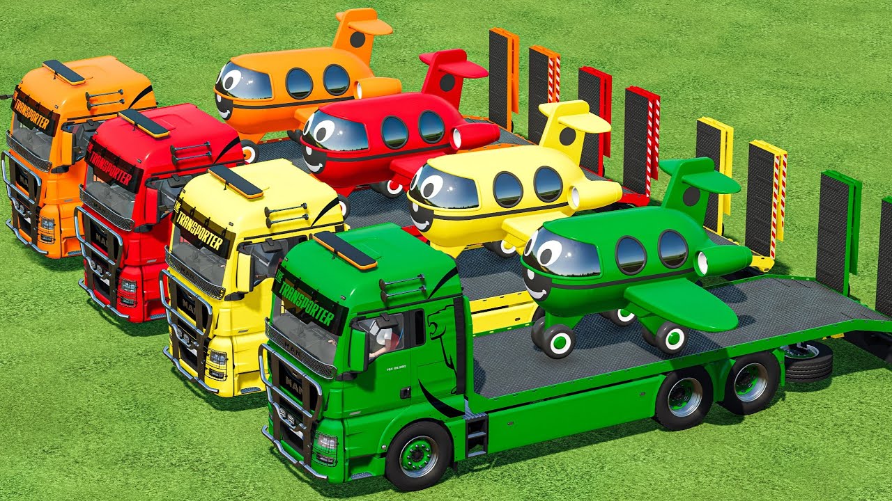 TOY TRACTOR PLANE & TRANSPORTER OF COLORS IN FS22 | FARMING SIMULATOR ...