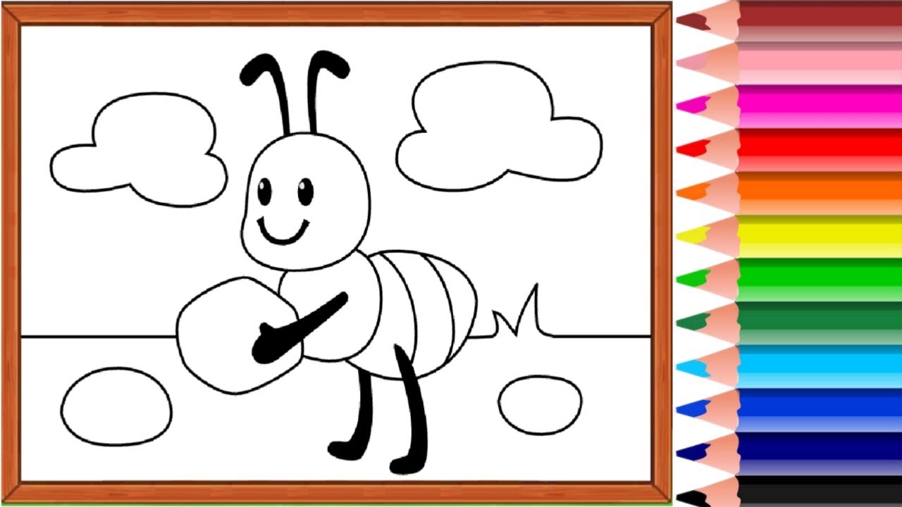 How to color honey bee | beautiful colour Honey Bee | magic fingers art ...