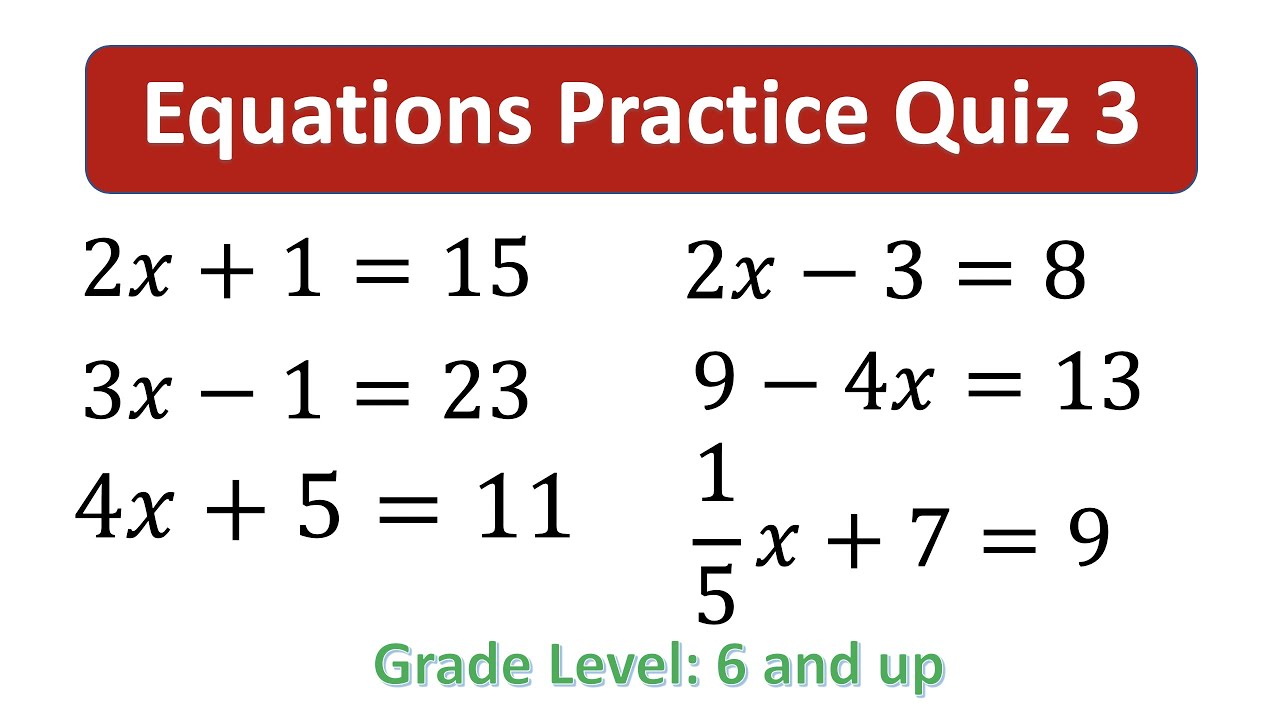EQX03 Solving Equations - Worked Examples 3 - YouTube