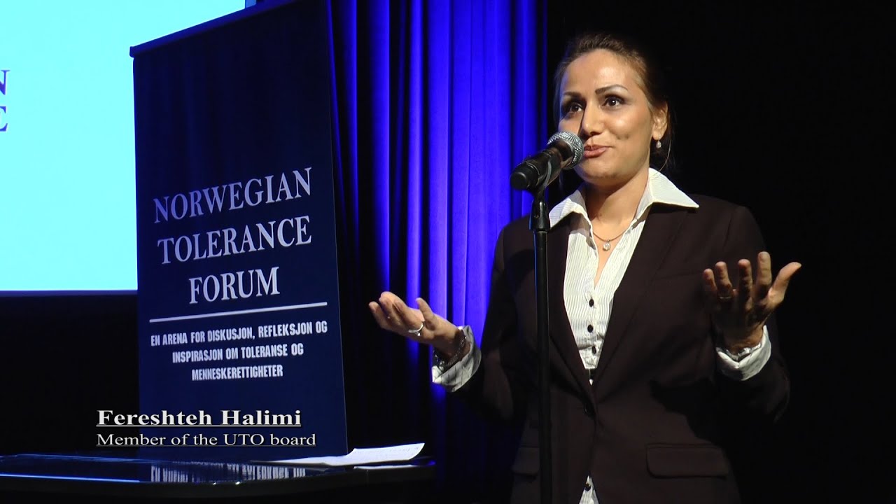 UTO velkomsttale i Norske Toleranseforum - Fereshteh halimi - YouTube