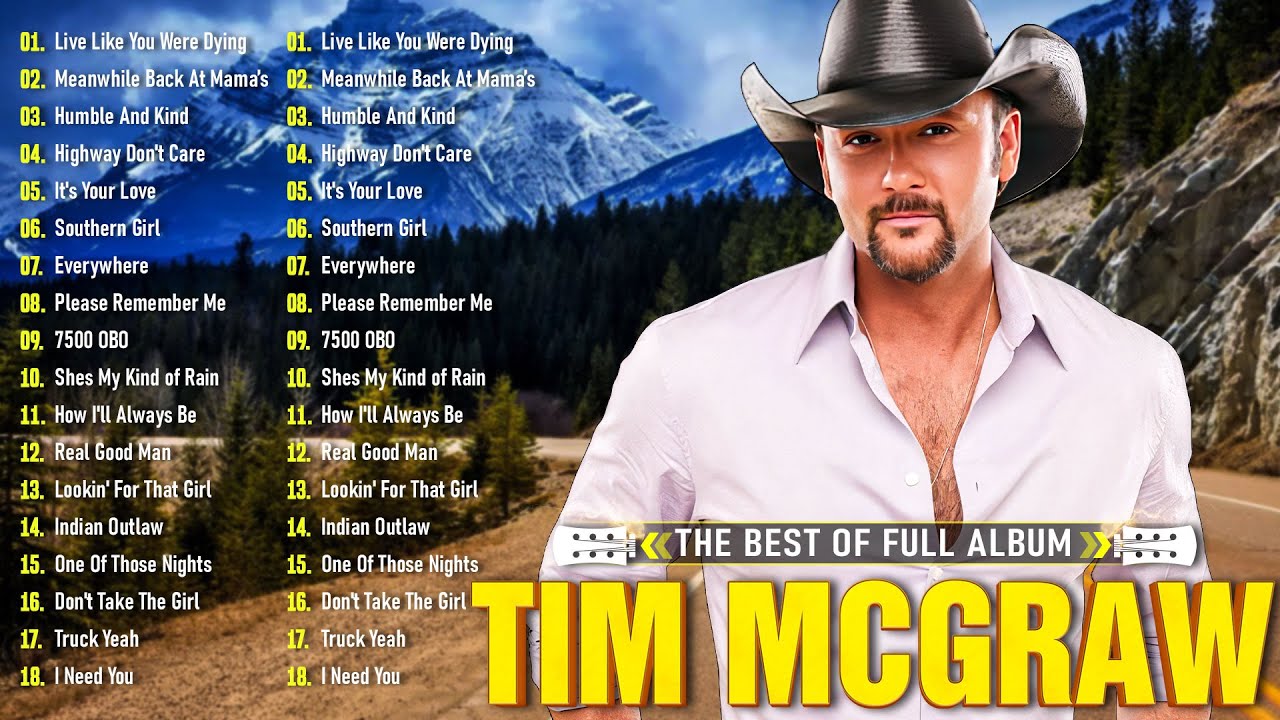 Tim McGraw Greatest Hits Full Album 2024 || Tim McGraw Best Of ...