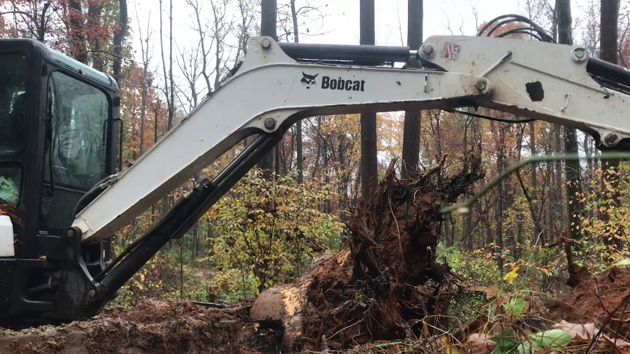 Bobcat E45 Stump Ripper - YouTube