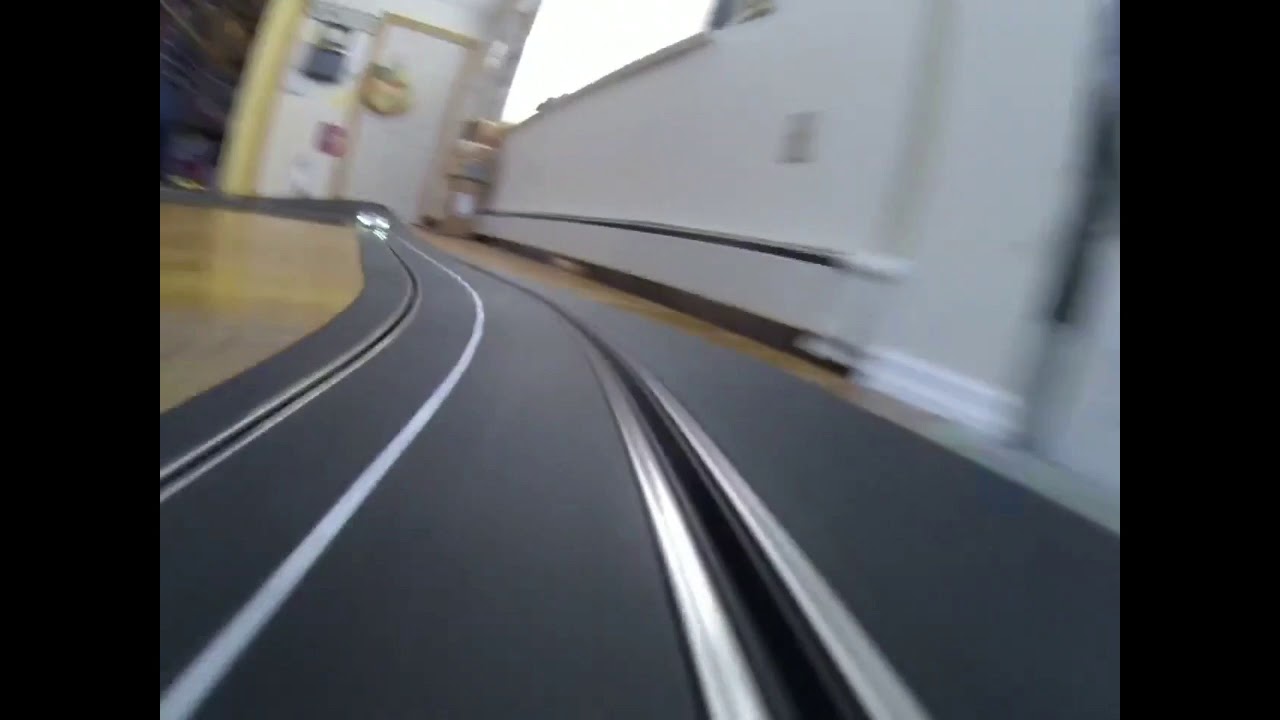 Amazing slot car crash caught on Gopro - YouTube