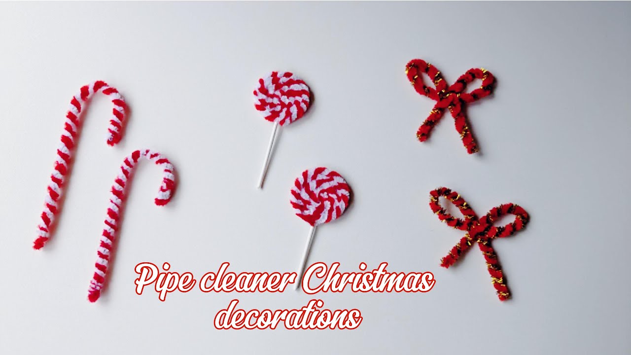 DIY | Pipe cleaner Candy cane & Lollipop for Christmas ️🤍| Fuzzy wire ...