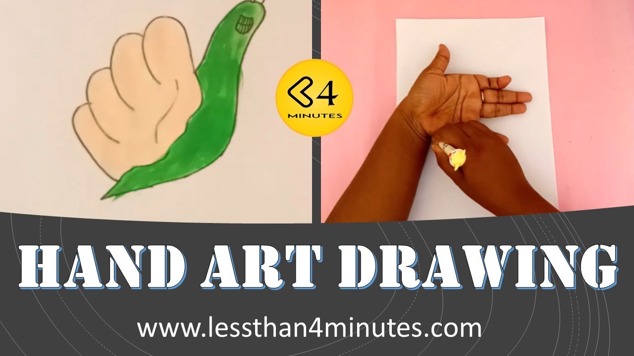 EASY HAND ART DRAWING - 1 | For Kids and Beginners | Simple Drawing ...