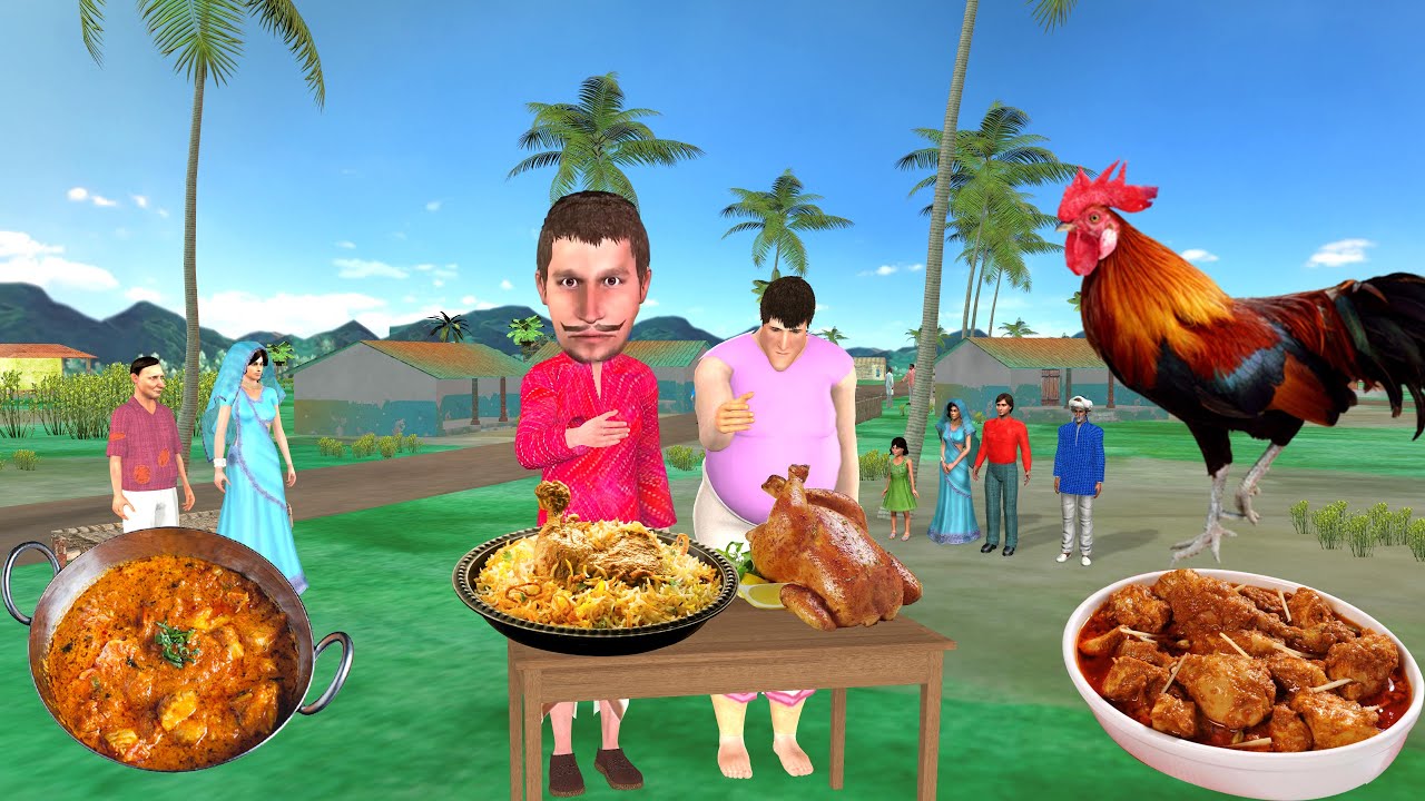 🤪 Amazing Funny Video Cartoon Food Challenge Cartoon Story Village ...