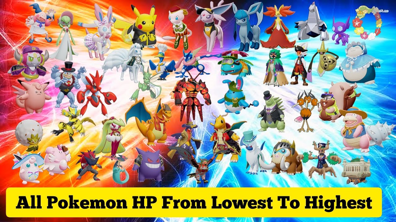 All Pokemon HP From Lowest To Highest 🙂 - YouTube