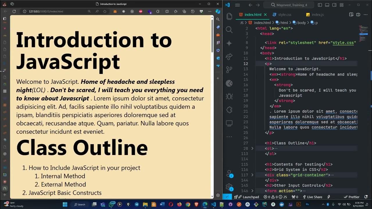 Mayovest Web Development: Introduction to JavaScript Class 1 - YouTube