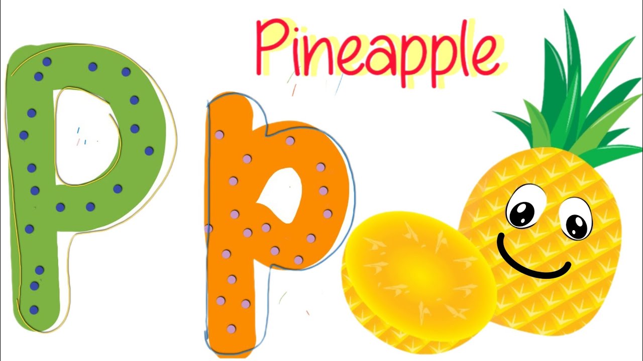 P for pineapple | Letter writing practice for kids | Pineapple Drawing ...