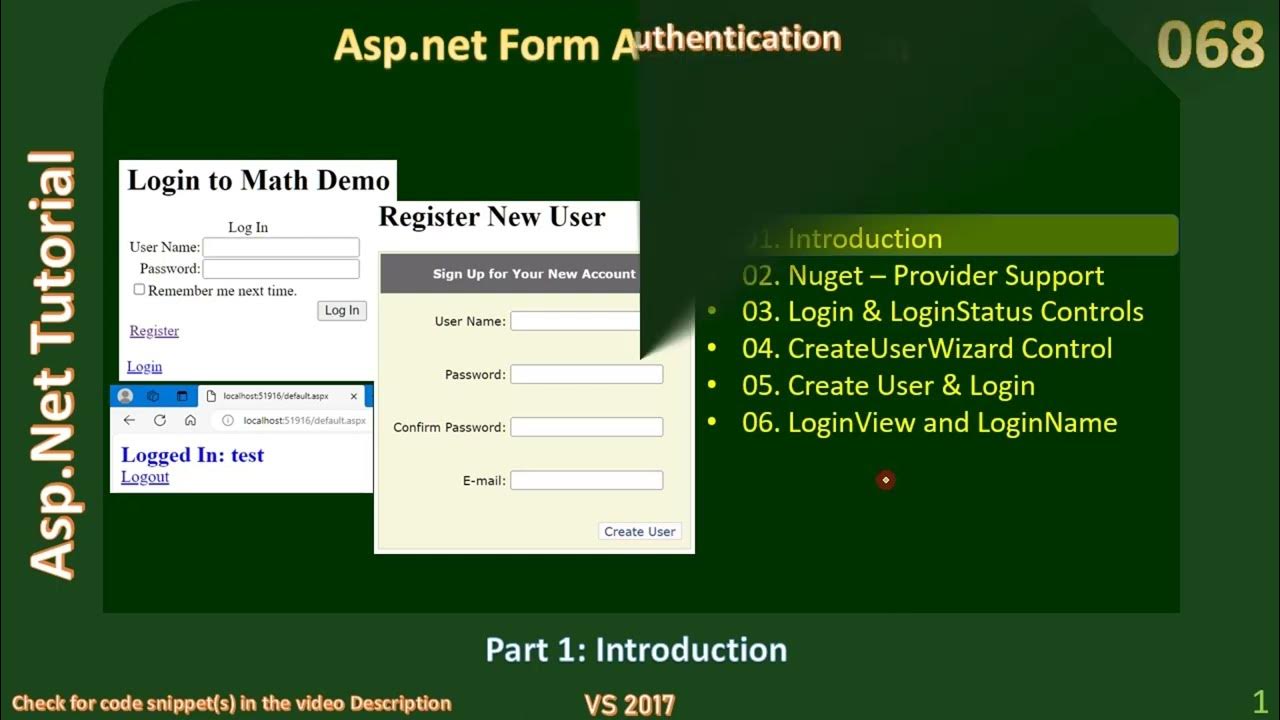 Form Authentication | Part 1 - Introduction | Asp Net Tutorial #68 - YouTube