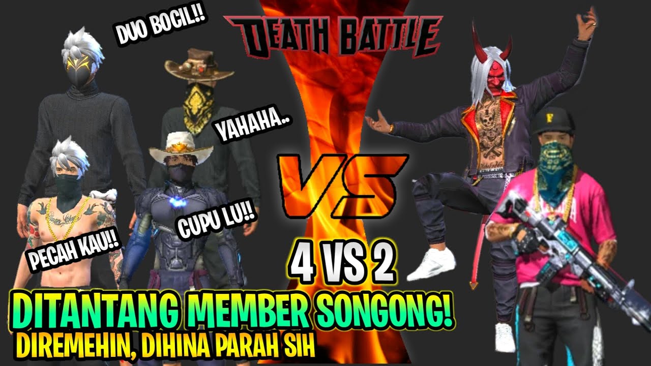 🔥 FREE FIRE - DITANTANG PLAYER SONGONG 2 VS 4! FANS LetDA Hyper vs BUDI01 GAMING FANS!!! - YouTube