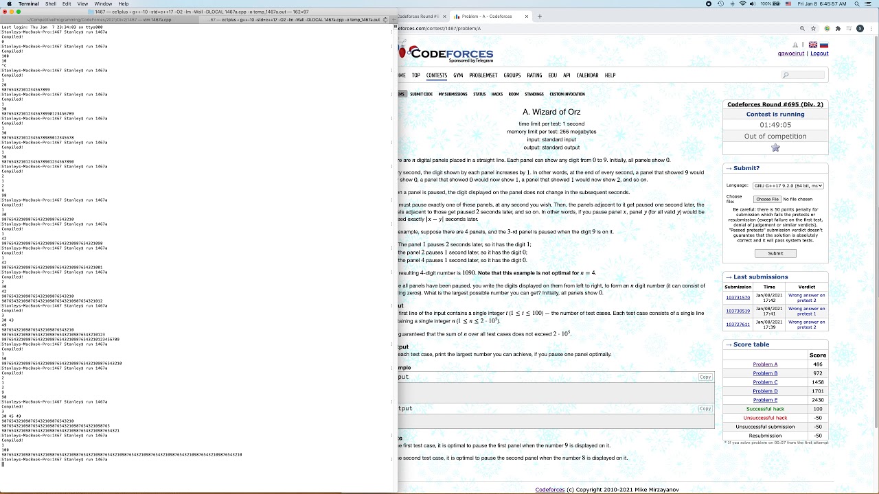 qpwoeirut | Codeforces Round 695 (Div. 2) - YouTube