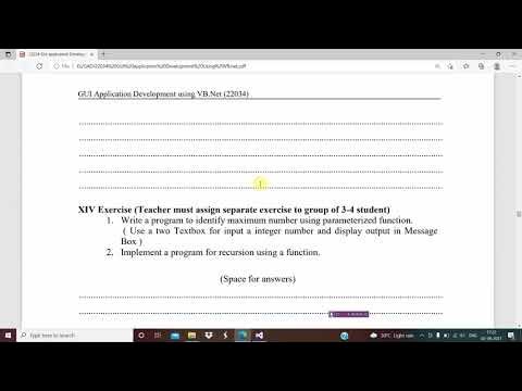 Demonstrate use of Simple Function & Parameterized Function in VB.NET - YouTube