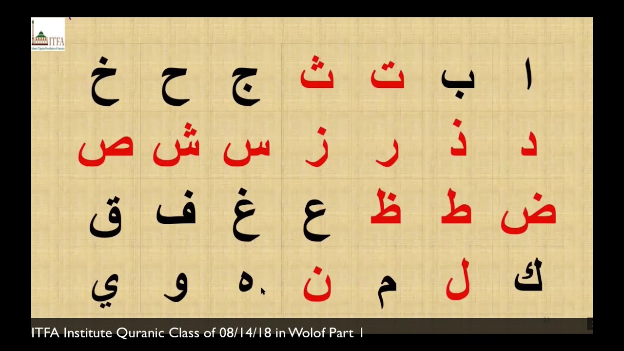 ITFA Institute Quranic Class of 08/14/18 in Wolof Part 1 - YouTube