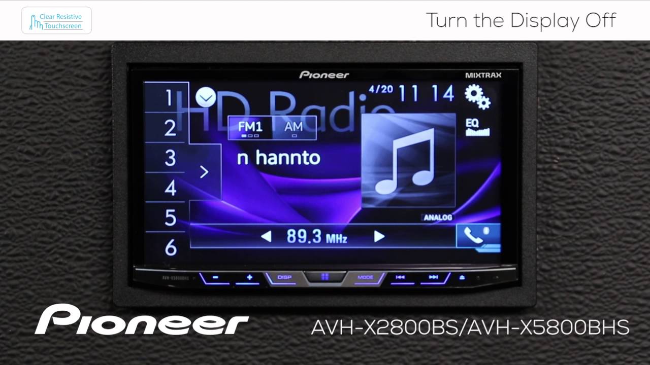 How To - AVH-X2800BS - Turn Off the Display - YouTube