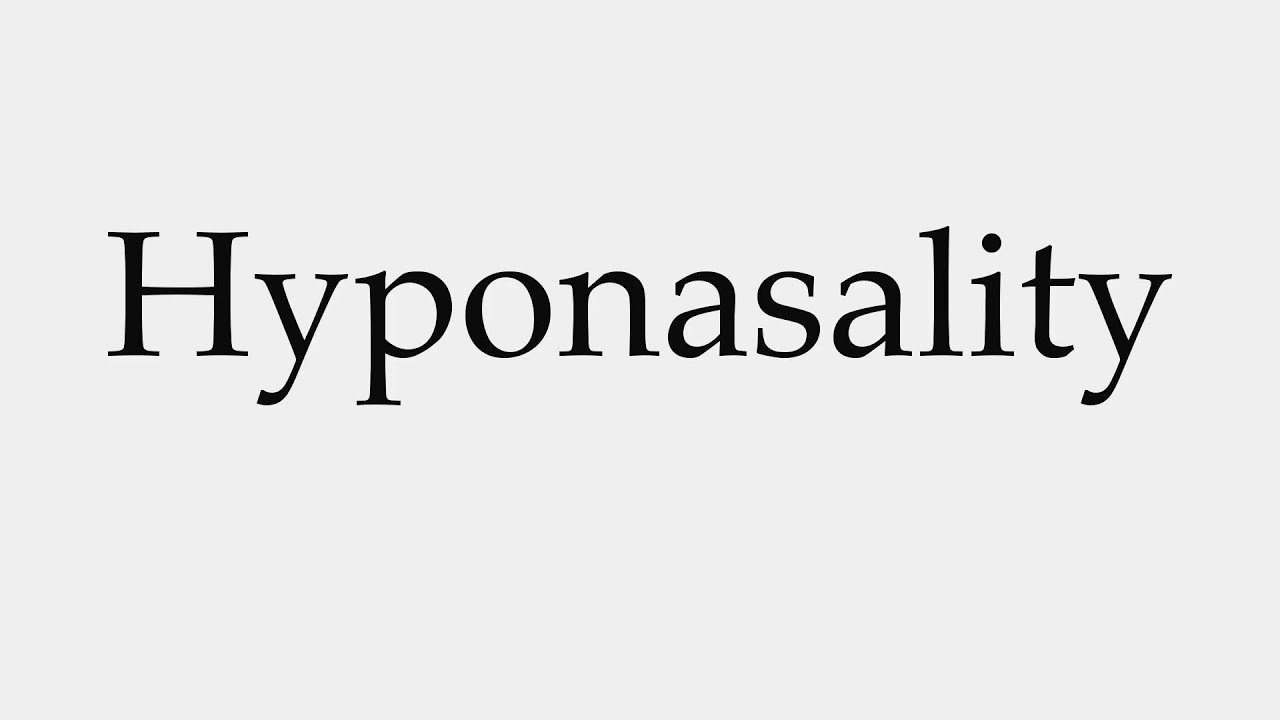How to Pronounce Hyponasality - YouTube