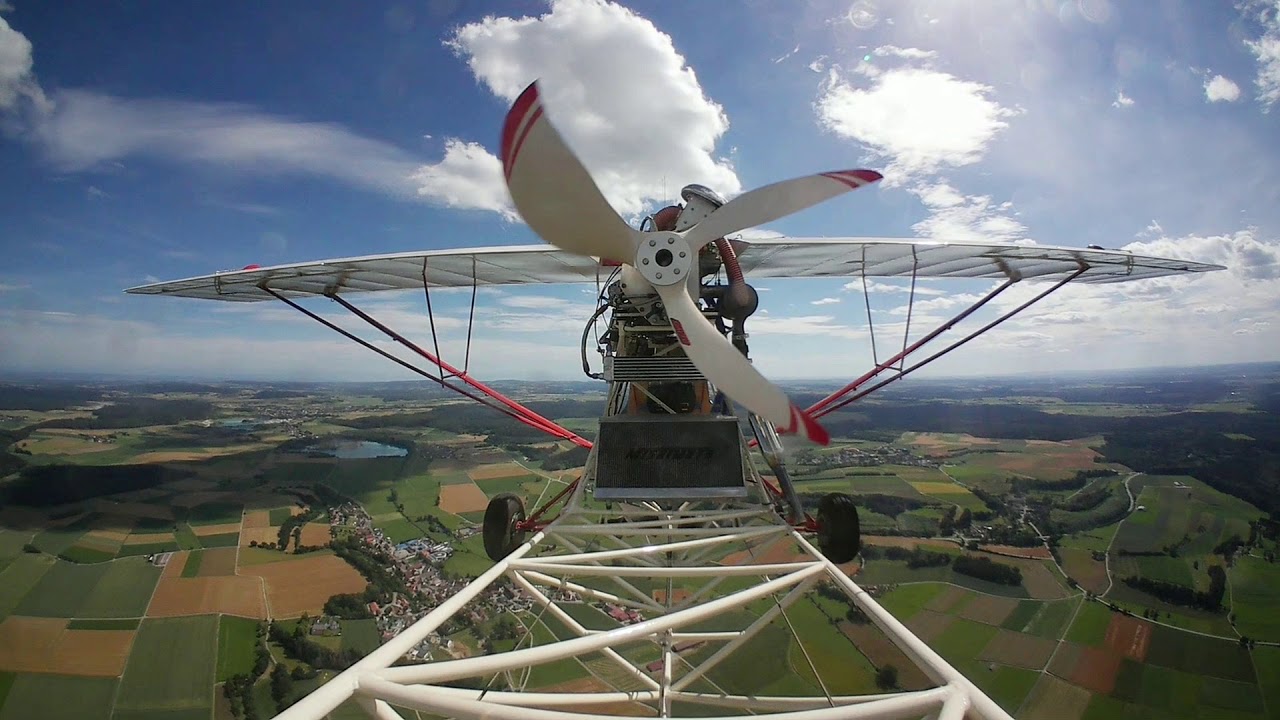 Rotary engine Breezy airplane rear view - YouTube