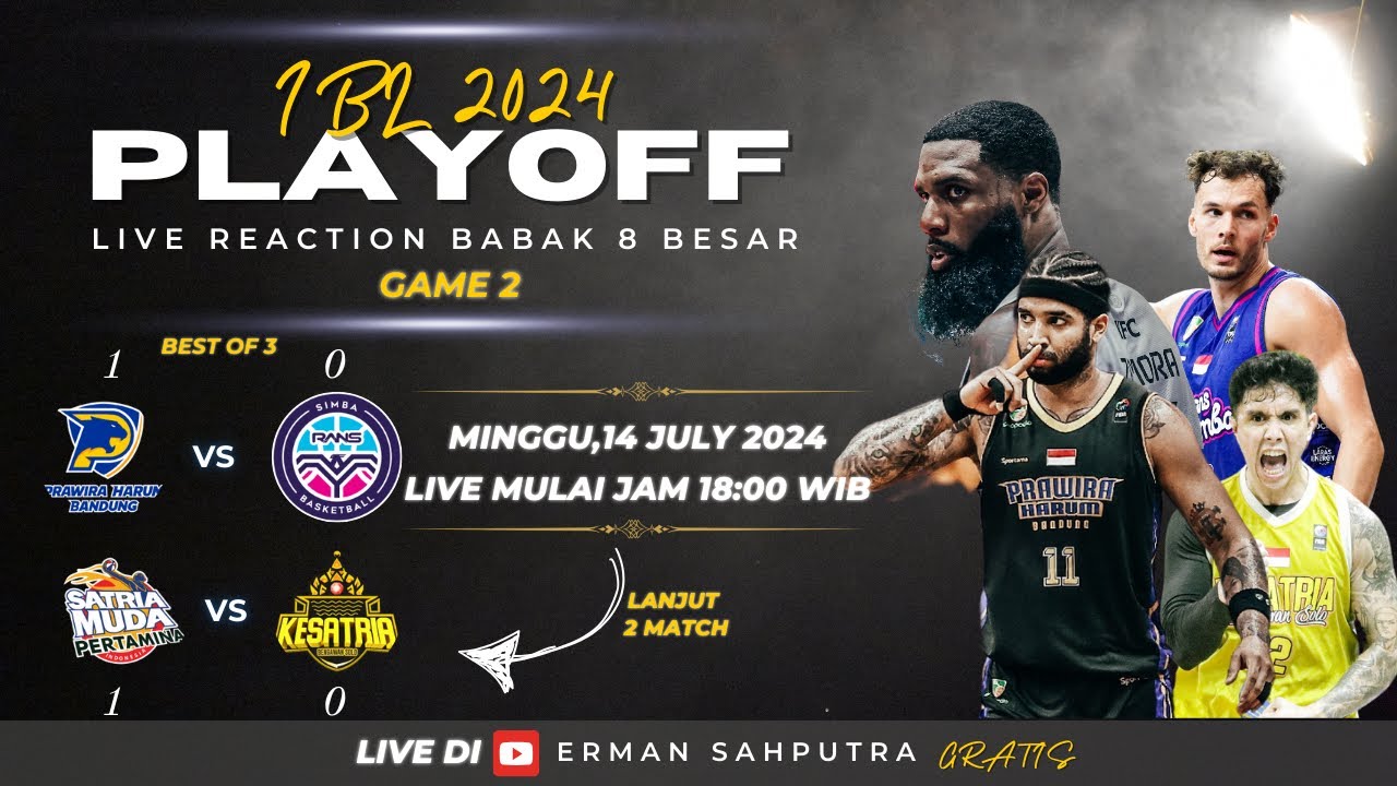 🔥Game 2 PLAYOFF IBL 2024: Prawira vs RANS & Satria Muda vs Kesatria Bengawan | Rans Menolak ...