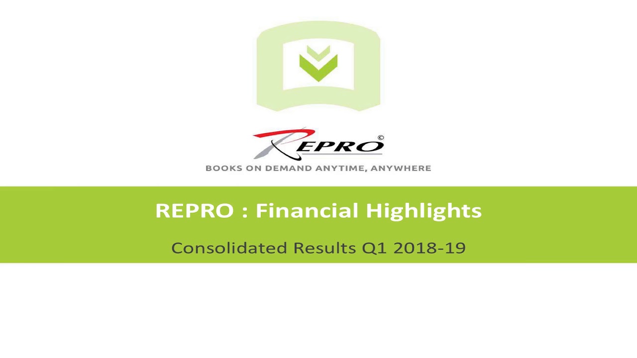 Repro India Ltd Investor Presentation for June 2018 results - YouTube