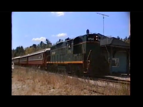 New Hampshire Northcoast Railroad EMD GP9s Passenger Special+Revenue Freight 5/4/91 - YouTube