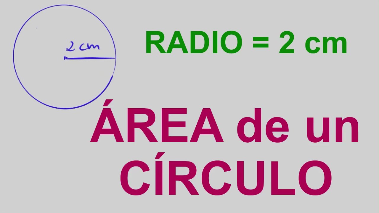 ÁREA de un CÍRCULO de 2 cm de RADIO - Ejercicio de ejemplo - YouTube