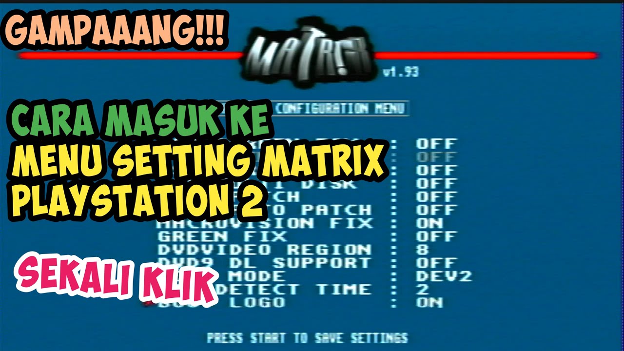 CARA MASUK KE MENU MATRIX DI PS2 | TERBARU 2022 - YouTube