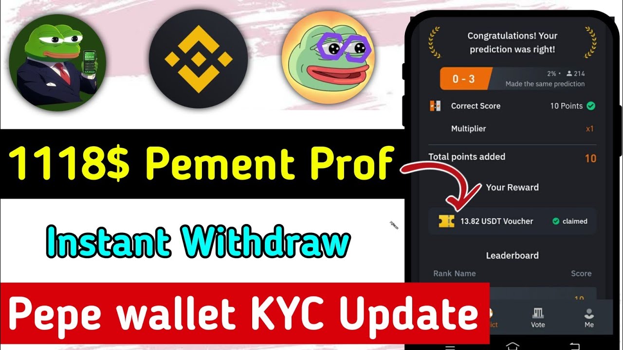 1118$ Pement Prof 🔥 Binnace New Offer || Pepe wallet KYC Update 🚀 Instant Withdraw @FMTechBangla ...