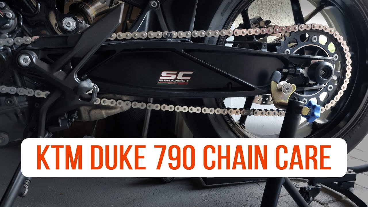 KTM DUKE 790 | Quick chain care | Chain cleaning and Chain lubrication ...