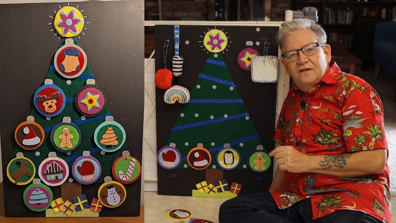 Fun project - Felt Christmas Tree with Velcro Ornaments - YouTube