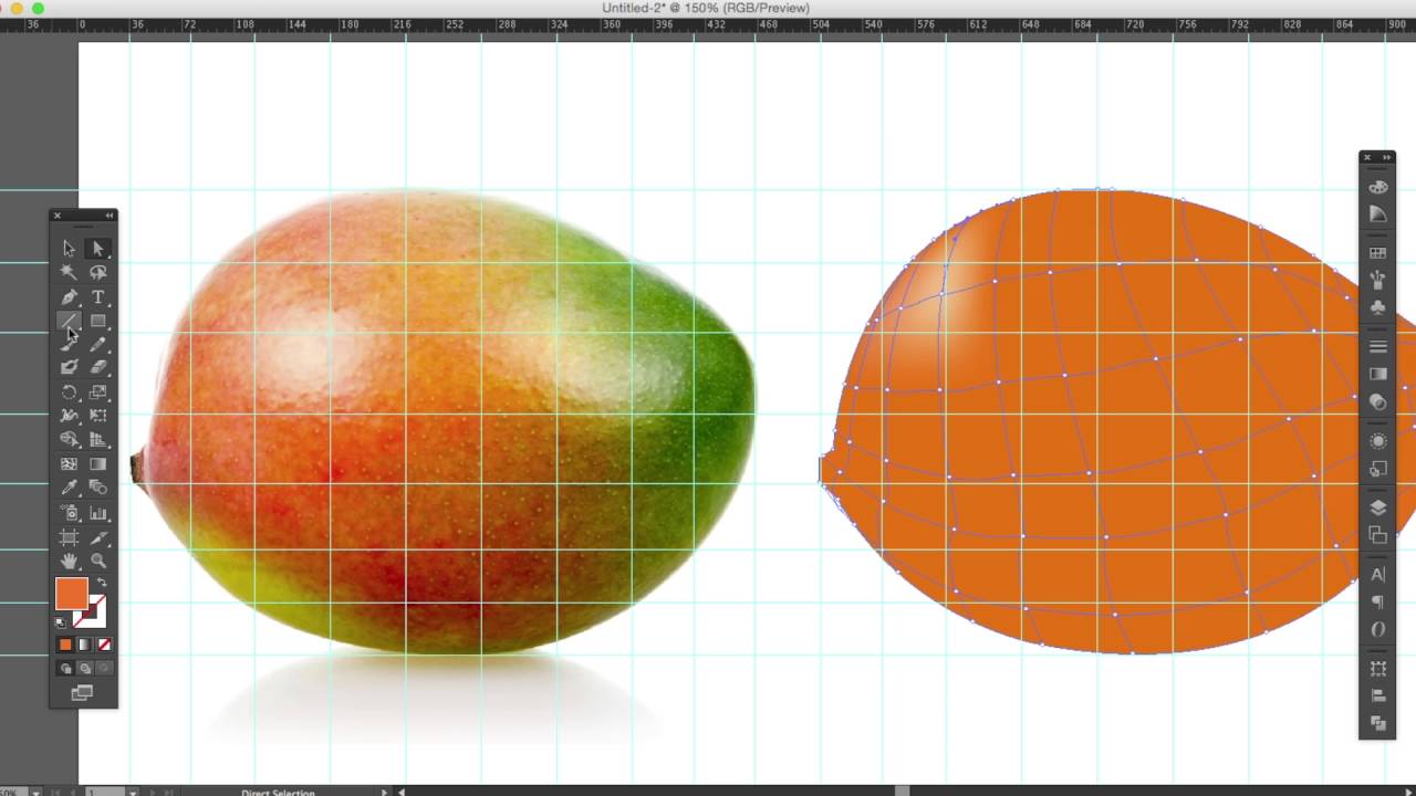 tutorial uso de mallas illustrator - YouTube