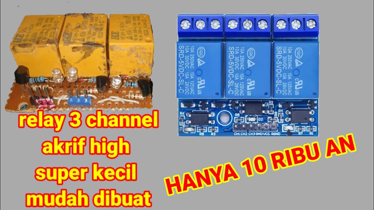 modul relay 3 channel aktif high hanya 10 rban#josichannel - YouTube