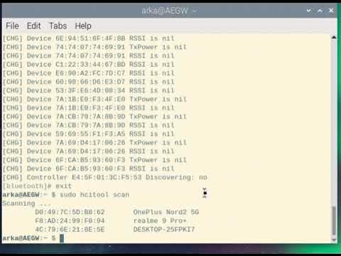 raspberry pi bluetooth scan - hcitool - YouTube
